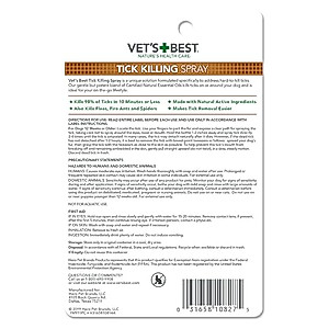 Vet's Best Tick Killing Spray | Tick Treatment Spray for Dogs | Plant-Based Formula | 1 Ounce