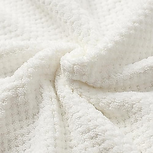 HVMS Extra Large Bath Towels Set for Bathroom 30x60 Inches Super Soft Light Weight Quick Dry Microfiber Shower Towels (White,6 Piece)