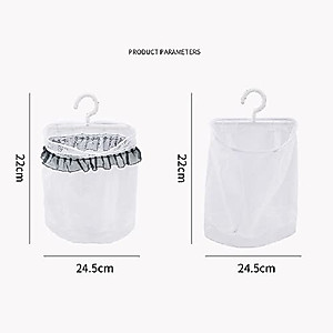 Clodinabo Organizer Wall Hanging Underwear Drying Net Bag Small Block Storage Mesh Pockets, 2Pcs