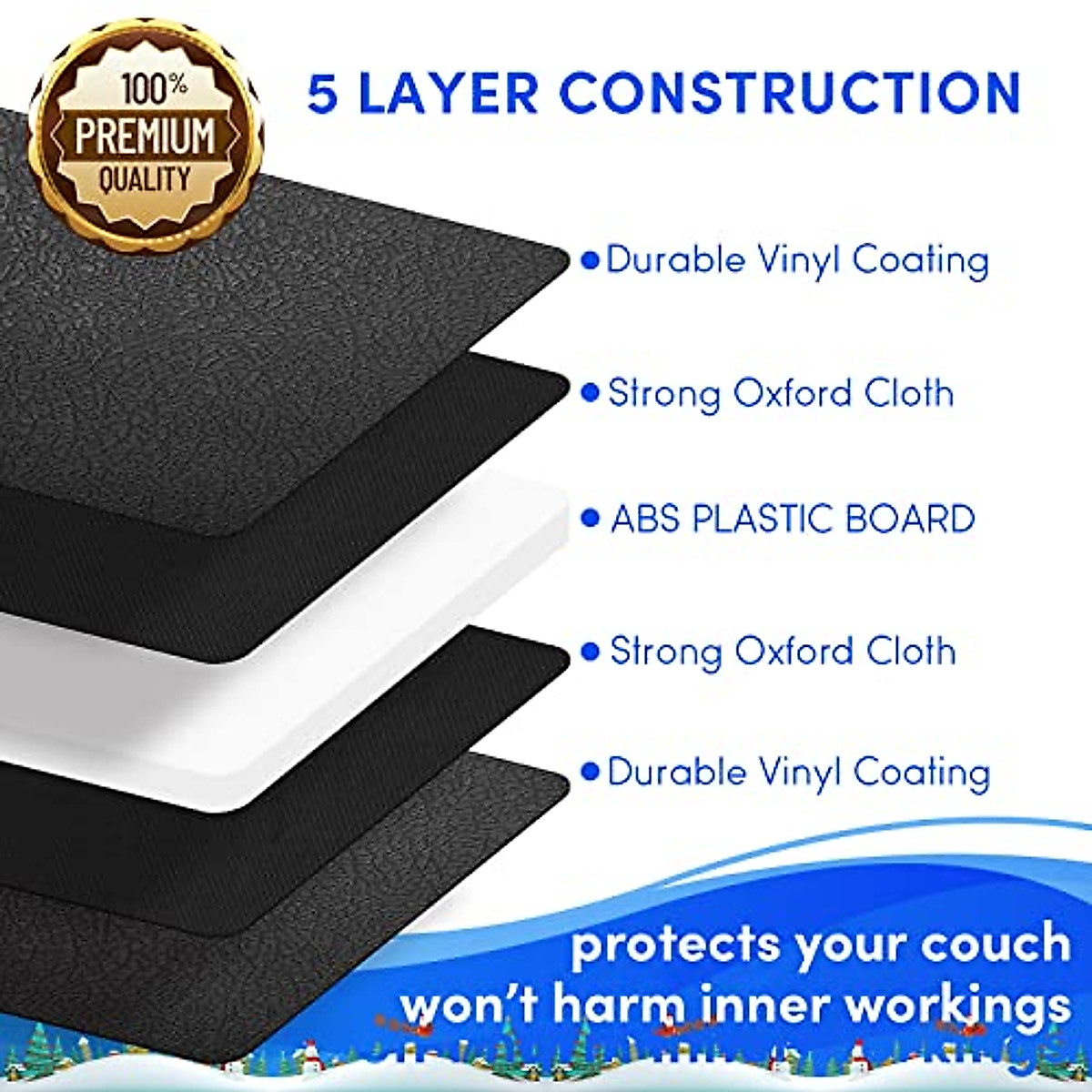 Couch Cushion Support for Sagging Seat, Under Couch Support Board, Saggy Sofa Cushion Support, Firmer ABS Board Cushion Support, Thicker Furniture Couch Slats Seat Saver, 17x66 inch