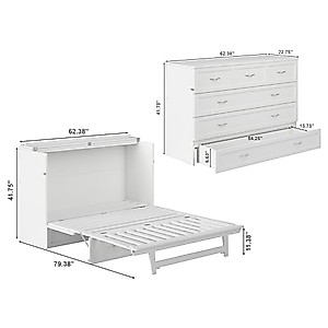 AFI, Northfield Murphy Bed Chest, Queen, White