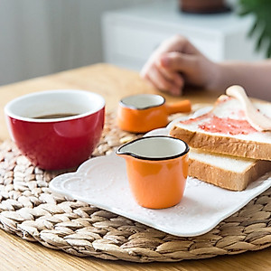 CHOOLD Colorful Mini Ceramic Creamer,Coffee Milk Creamer Pitcher/Serving Pitcher/Sauce Pitcher/Milk Creamer Jug for Kitchen 4Pcs (Multiple Color)