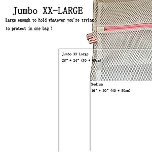 Dearjana Set of 2 Honeycomb Mesh Laundry Bags - 2 Jumbo XX-Large Sturdy Wash Bags for Delicate, Sweaters, Long Sleeved Shirts, Undergarments, Tank Tops, Hosiery, Baby Clothes
