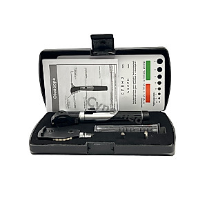 Premium Fiber Optic 3.2V Pro Led Otoscope Set Ent with Hard Case Plus 1 Extra Bulb Cynamed