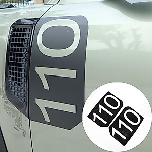 Black & Carbon Fibre Tecture Car Vinyl Decal Front Fender Stickers Section Side Scuttles Compatible for Land Rover Defender 130 110 90 2020 2021 2022 2023 2024 PVC Accessories (for 110, Black)