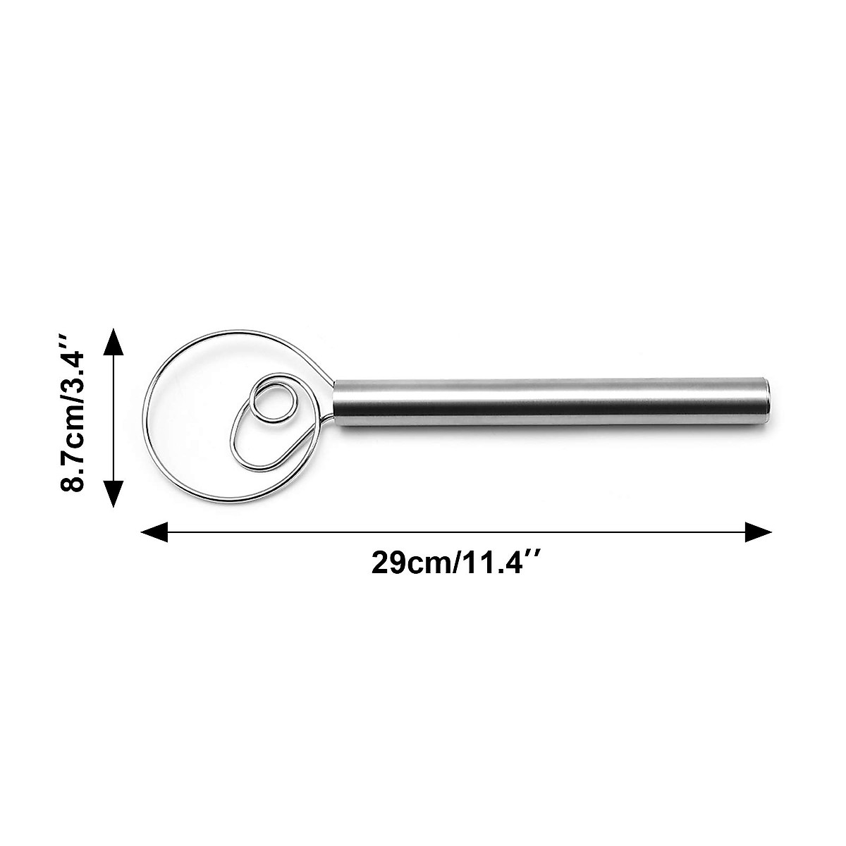 Homsky Danish Dough Whsik 2 Pcs,12 Inch Stainless Steel Dough Mixer for Cooking Bread, Biscuits, Pizza, Pancakes and Eggs