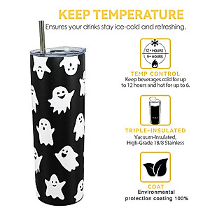 Halloween Tumbler Halloween Gifts for Women, ghost cups gothic Tumblers with Lids and Straw, Coffee Mug Travel Halloween Cup Unique Birthday Gift
