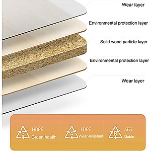 Topjia Modern Natural Wood Desk,Wood Home Office Desk with Drawers & Shelves,Writing Desk Workstation,Simple Study Desk Table Computer Desk - Only Desk(39inch, Natural)