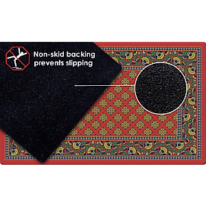 Toland Home Garden 800014 French Paisley- Red Pattern Door Mat 18x30 Inch Outdoor Doormat for Entryway Indoor Entrance