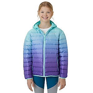 Eddie Bauer Girls' Jacket - CirrusLite Weather Resistant Down Coat for Girls - Insulated Quilted Bubble Puffer (3-20), Size 7-8, Purple