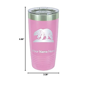 LaserGram 20oz Vacuum Insulated Tumbler Mug, Polar Bear, Personalized Engraving Included (Light Purple)