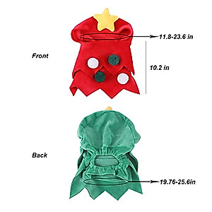 Christmas Pet Costume, Dog Cat Christmas Tree Costume Cat Christmas Hat Christmas Pet Costume Accessory for Christmas Decoration Pet Christmas Party Cosplay Supplies for Small Cats Dogs (Red)