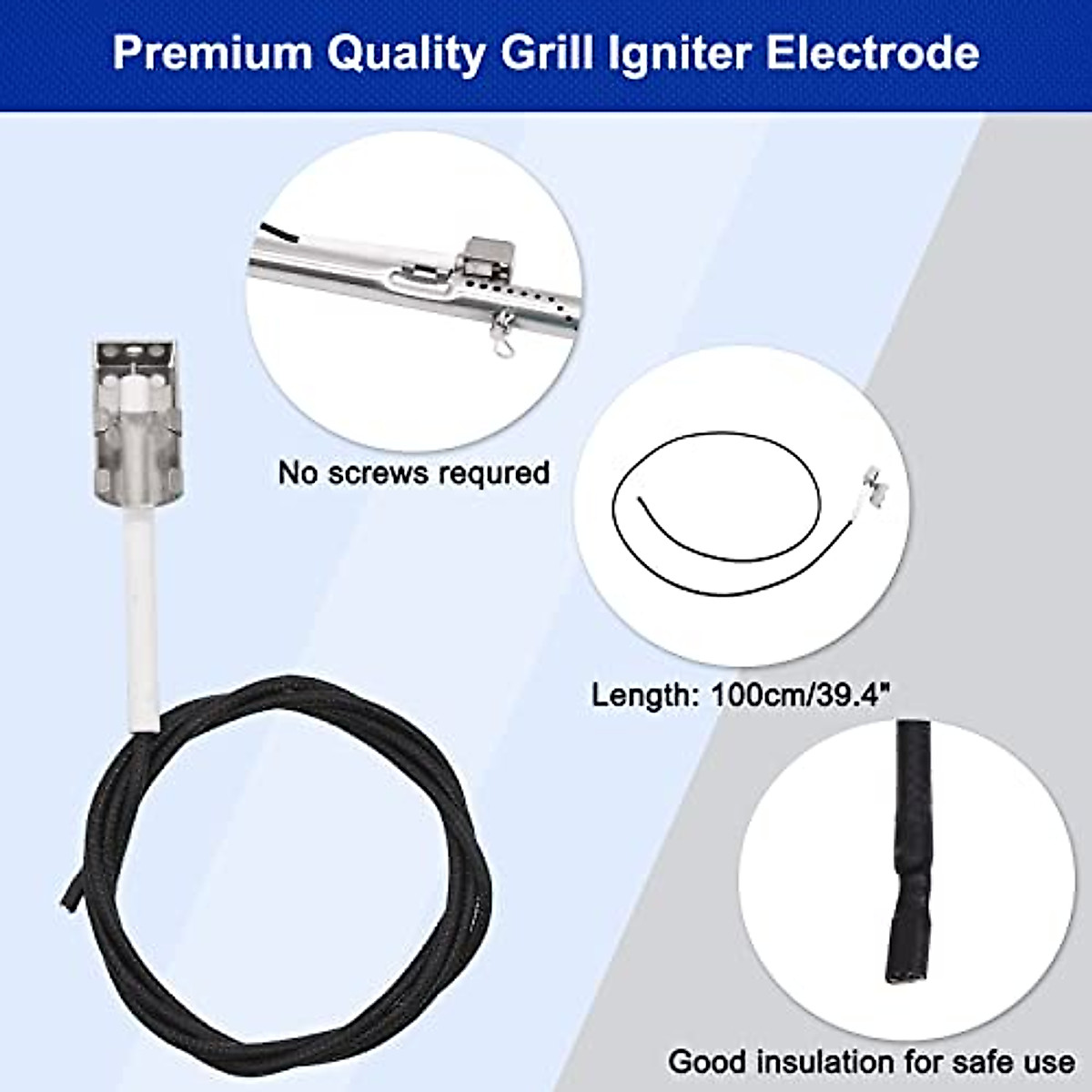 Aibabcue Grill Replacement Parts Kit for Charbroil 4 Burner G470-0004-W1A, G470-5200-W1, 463342119, 463376017, 463335517, 463332718, Stainless Heat Shield Tent, Grill Burner, Carryover Tube, Igniter