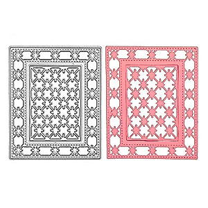Metal Nested Die Cuts Lace Frame Background Cutting Dies Embossing Stencil Template for Card Making Scrapbooking Paper Craft Album Stamps DIY Birthday Décor