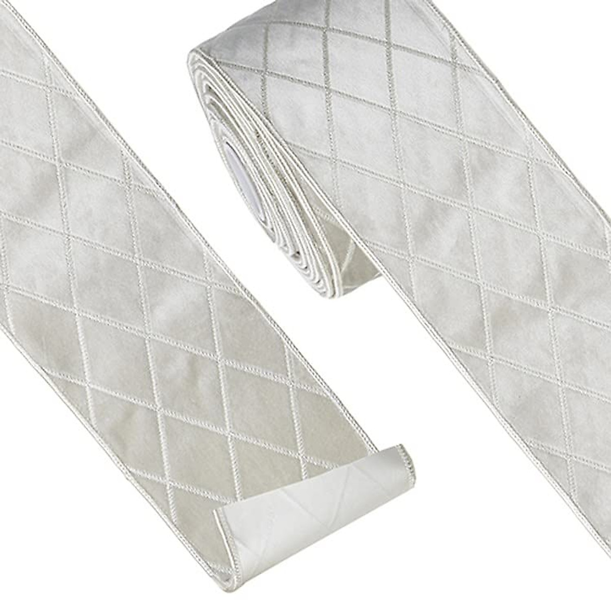 Raz Imports 2022 4" X 10 Yards Diamond Embroidered Velvet Wired Ribbon