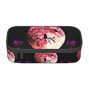 GLOVET Red 3D Earth Black Tree Cat Special Pencil Case For Girls Boys, Big Capacity Pencil Case Large Pencil Pouch, Students Stationery Pen Bag Pencil Bags With Zipper For School Office Work