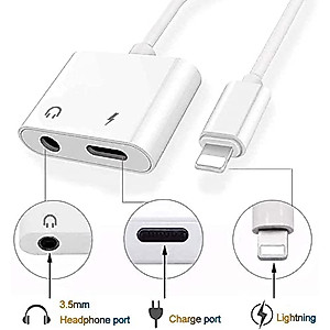 [Apple MFi Certified] Lightning to 3.5mm Headphone Adapter for iPhone, 2 in 1 Headphone Audio Splitter, Adapter AUX Connector Charger Cable Replacement for iPhone 14/13/12/SE/XR/XS/X/8/7/Plus