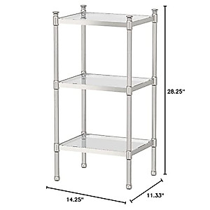 Gatco 1352 3-Tier Rectangle Taboret in Satin Nickel