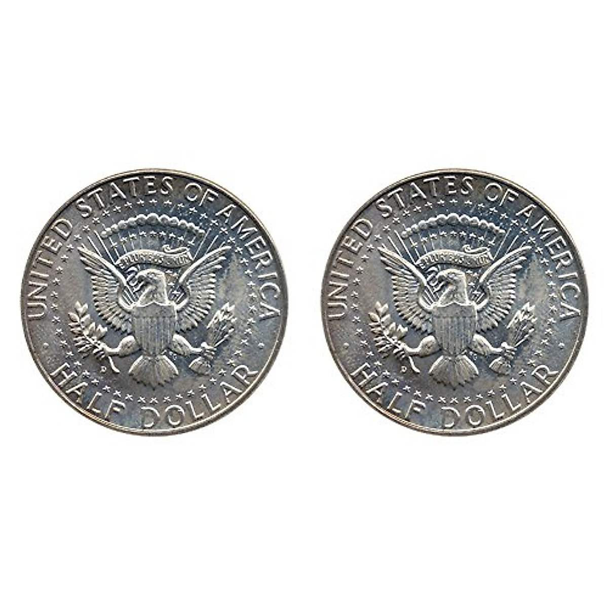 1964 No Mint Mark Set of 2-90% Silver John F Kennedy JFK Half Dollar Circulated Half Dollar Seller Very Fine