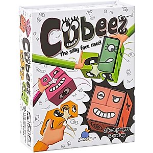 BLUE ORANGE GAMES Cubeez Original Matching Face Changing Expression Puzzle Race with Wooden Cubes, 1 to 4 Players, Ages 6+
