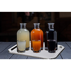 Bezrat Stainless Steel Food Serving Tray – Rectangular Decorative Mirrored Serveware Platter - Medium (15" x 12")