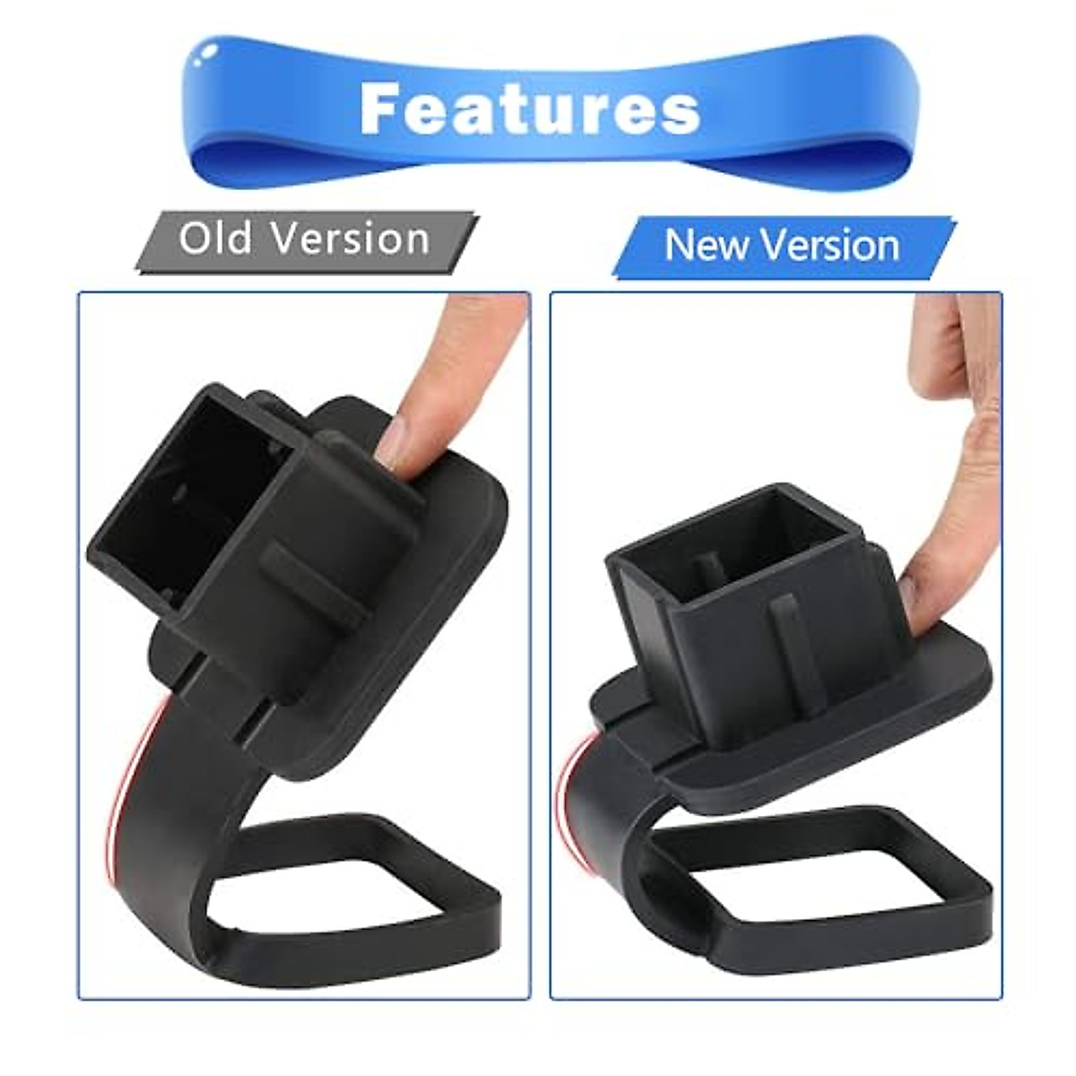 Crynod 2 PCS Car Towing Cover, 2" x 2" Receiver Hook Square Plug ABS Dustproof and Waterproof Protector with Hook, Tube Plug Insert Tow Cover, Universal Exterior Accessories for Most Cars (Black)