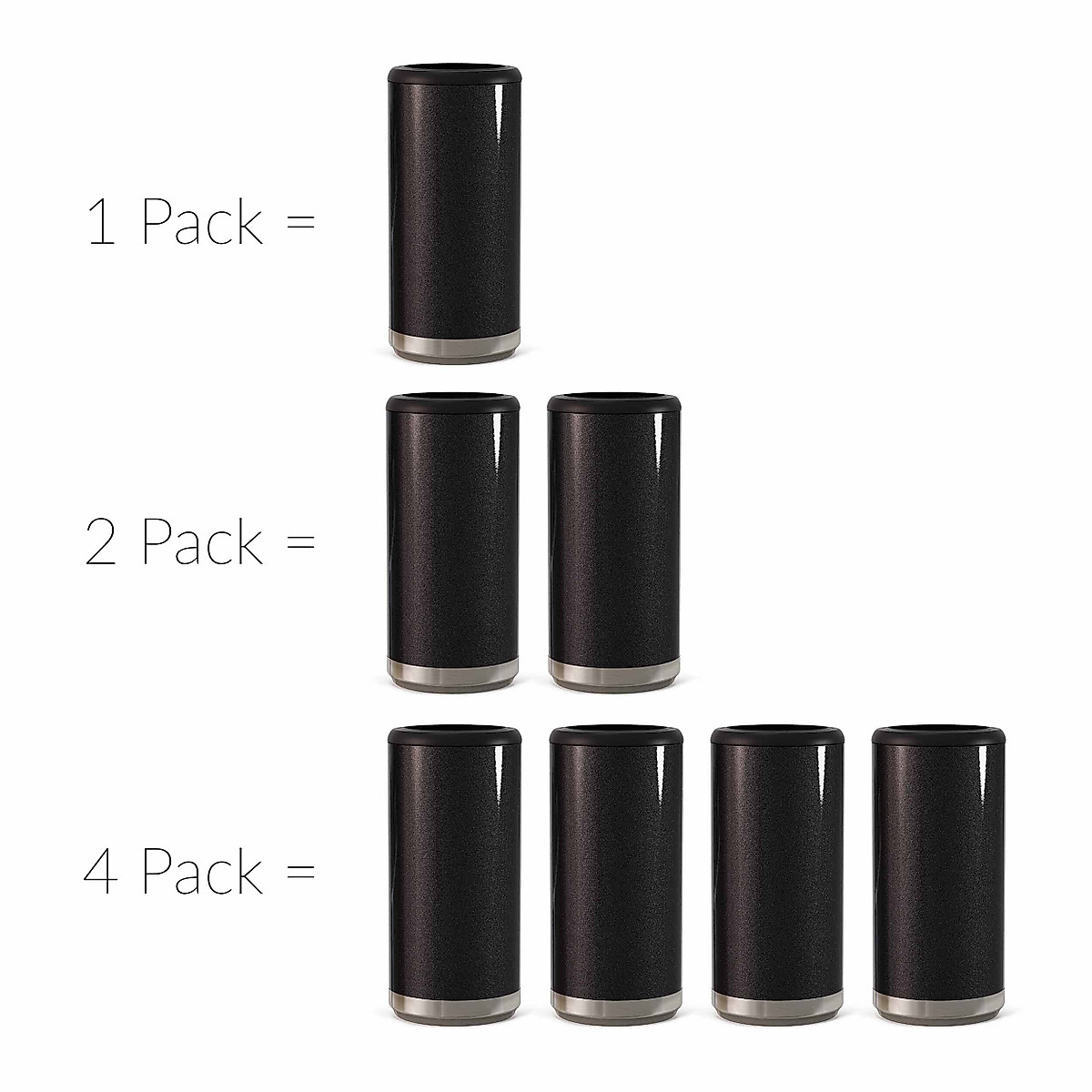 Maars Skinny Can Cooler for Slim Beer & Hard Seltzer | Stainless Steel 12oz Sleeve, Double Wall Vacuum Insulated Drink Holder - Glitter Lilac