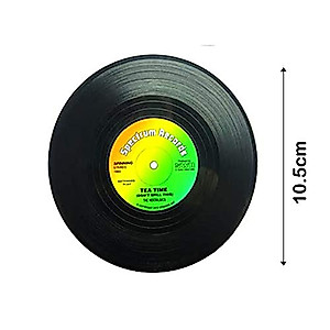 Vinyl Record Coasters for Drinks Novelty （12 Pieces） Funny Absorbent Retro Style Home Decor, Hot Coffee Cup Placement Pads, Effective Protection of The Desktop to Prevent Damage