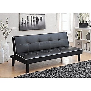 Coaster Furniture Sofa Bed with Contrast Piping Black 550044