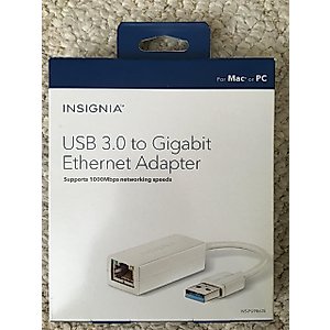 Insignia - USB 3.0-to-Gigabit Ethernet Adapter - White