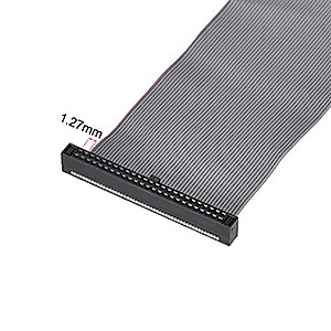 uxcell IDC Wire Flat Ribbon Cable FC/FC Female Connector A-Type 50Pins 1.27mm Pitch 20cm Length