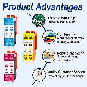 HGZ Compatible Ink Cartridges Replaccement for HP 564XL 564 XL Used for Photosmart 6525 6520 7520 5520 7510 5510 7525 DeskJet 3520 3522 OfficeJet 4620 (2 Black, 2 Cyan, 2 Magenta, 2 Yellow, 6-Pack)