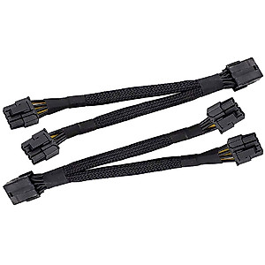 TeamProfitcom 16 AWG GPU VGA PCI-e 8 Pin PCI Express Graphics Video Card GPU VGA 8 Pin Female to Dual GPU 8(6+2) Pin Male Sleeved Splitter Power Extension Cable 12-inches (2 Pack)