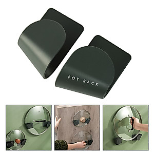 Luxshiny 3 pairs Kitchen Wall- Utensils Lid Hanging Pot Pan Cover Rack Wall Holder Cutting Stand Adhesive Cabinet Mount Cookware Holders Mounted Hangers Wall-mounted Free for Organizers