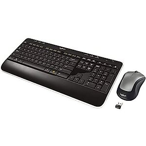 Logitech MK520 Wireless Keyboard and Wireless Mouse Combo — Full Size Keyboard and Mouse Long Battery Life Secure 2.4GHz Connectivity Black