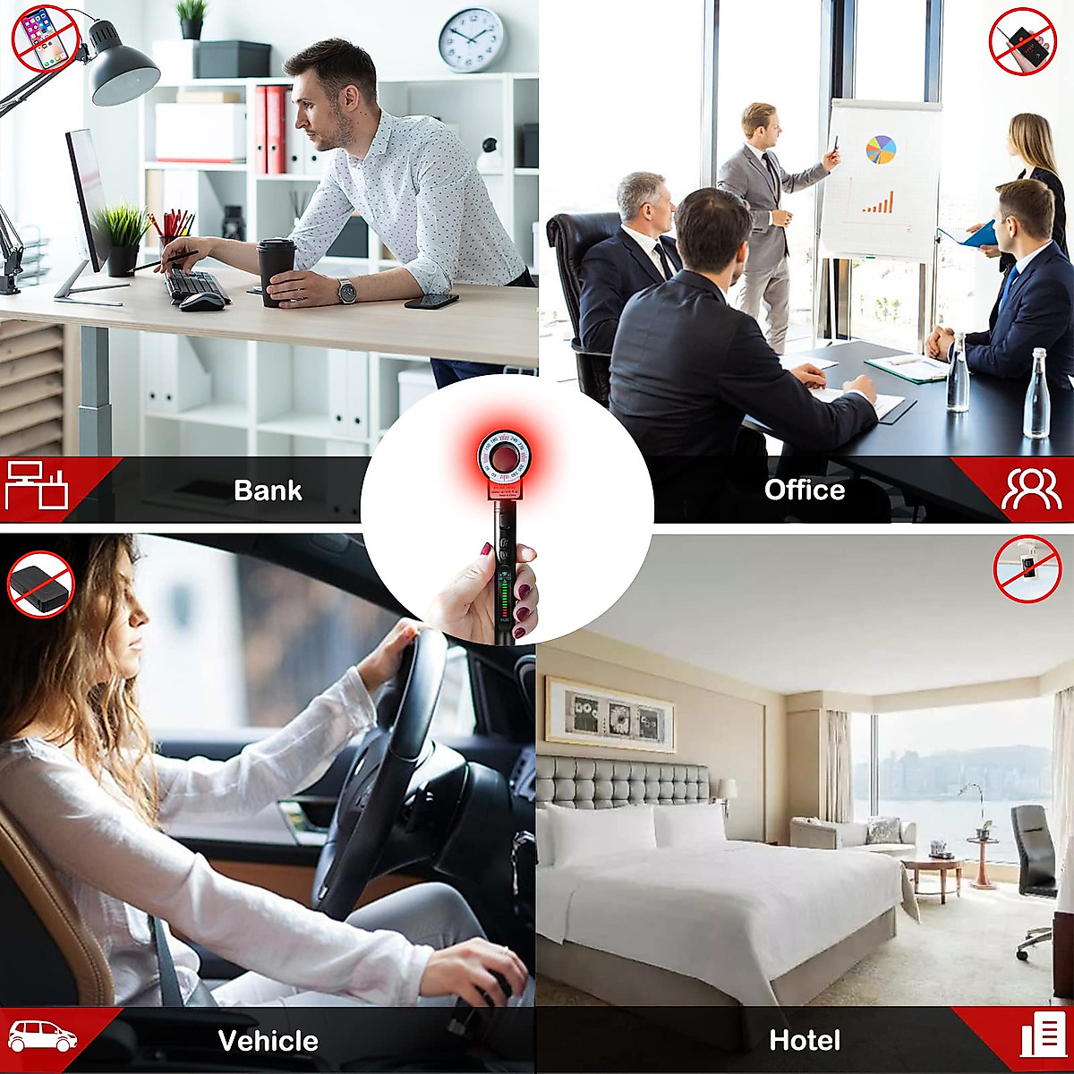 Ebarsenc Anti Spy Detector/Bug Detector Hidden Devices Detector/Hidden Camera Detectors RF Finder/GPS Tracker Detector for Spy Camera/Portable Pen Shape for Cars,Office,Home,Travel