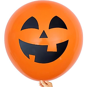 18 Inches 10pcs Halloween Balloons Orange Latex Balloons Halloween Pumpkin Balloon Halloween Party Birthday Decoration Supplies