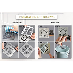 30PCS Pack 4" X 4" Disposable Shower Drain Hair Catcher, Floor Drain Sticker, Bathroom,Bathtub,Sink, Kitchen,Drain Mesh Cover,Drain Mesh Strainer