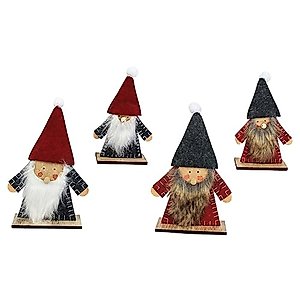 Abaodam 4Pcs Felt Patchwork Old Man tablescape Decor Decorations for Home Table Decorations Table Gnomes Dolls Christmas Fireplace Ornament Christmas Desktop Ornament Party Supply Wooden