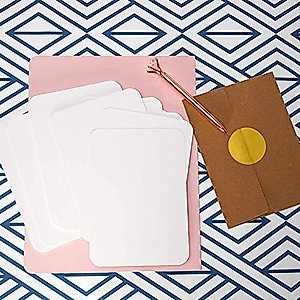 200 Pack Blank Cardstock DIY Greeting Cards, Round Corners, Postcards, Glossy Finish (Laser Printer Use Only) 215gsm, 80lb, 5 x 7 Inches