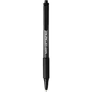BIC SGSM11BK Soft Feel Stick Ballpoint Pen, Black Ink, 1mm, Medium, Dozen