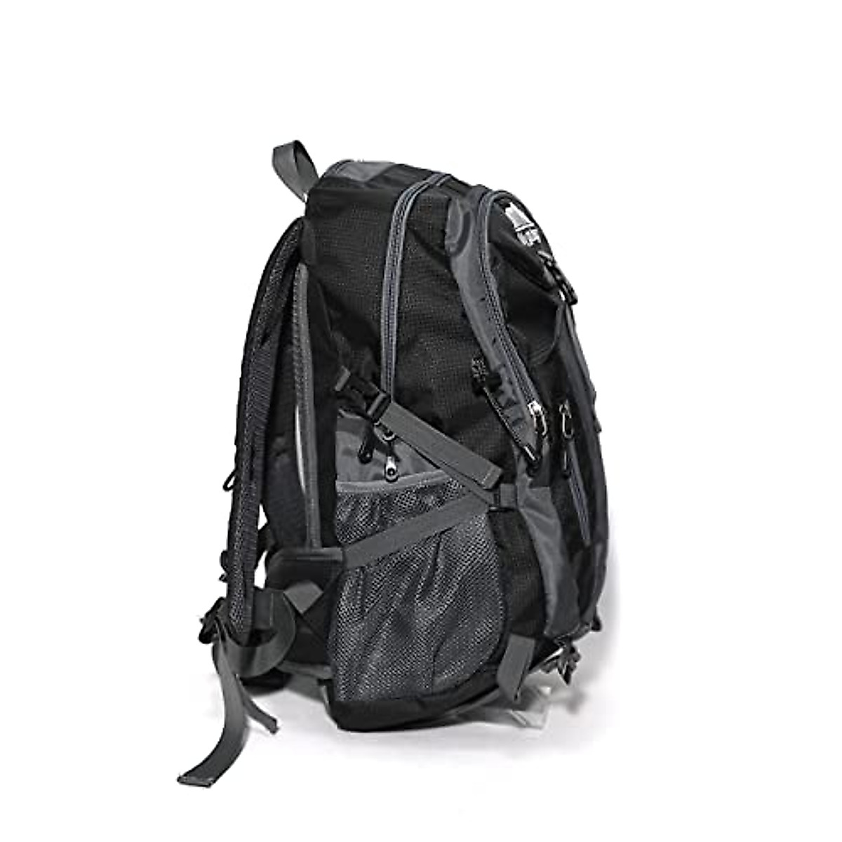My go bag Premium Hiking Backpack (40 L) For Outdoor Sports, Travel, Camping, Climbing, School - Lightweight Laptop Backpack For Men & Women - Daypack With USB Charging Port & Waist Strap - Black/Gray