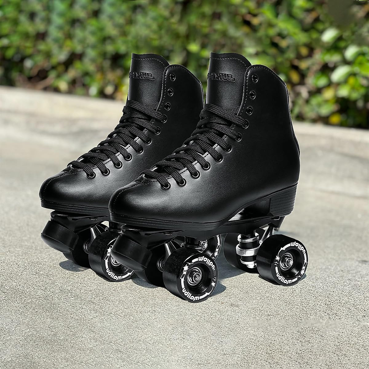 Sure-Grip Malibu Unisex Roller Skates | Stylish and Durable Vegan Leather Upper | Equipped with Sturdy Aluminum Trucks and ABEC 3 Bearings - Wheels Featuring an 88a Hardness Rating, Made in USA