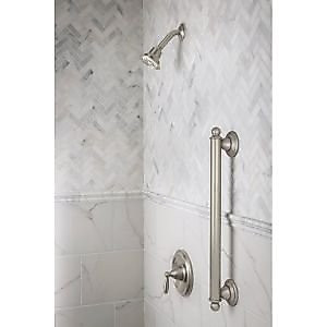 Moen YG2212CH Bathroom Safety 12-Inch Stainless Steel Traditional Bathroom Grab Bar, Chrome