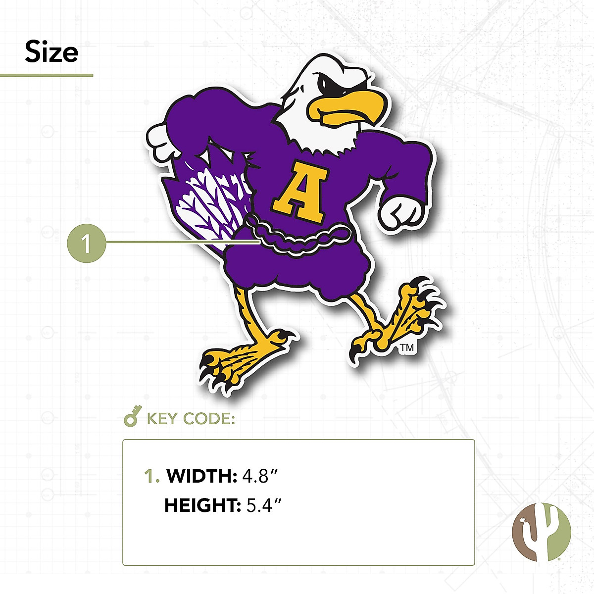 Desert Cactus Ashland University Eagles Vinyl Decal Laptop Water Bottle Car Scrapbook Sticker (IND 00027)