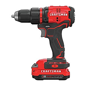 CRAFTSMAN V20* Cordless Drill/Driver Kit, Brushless (CMCD710C1) , Red , 1/2-in.
