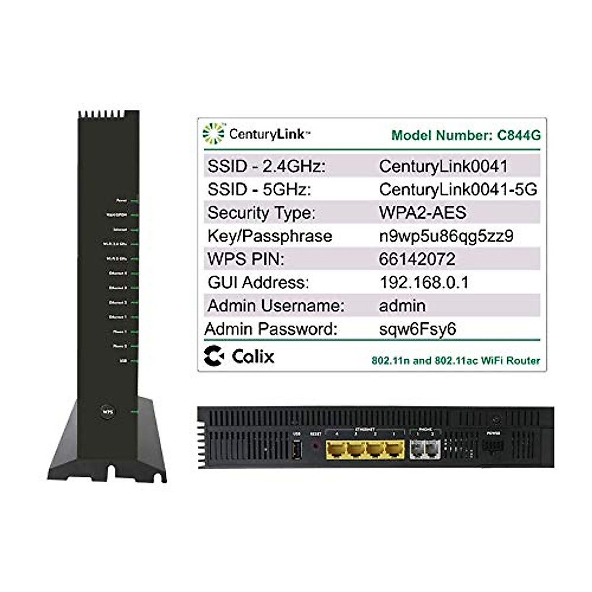 CenturyLink Calix 844G Wireless 2.4 GHZ 5G Dual WiFi Internet Modem GigaCenter