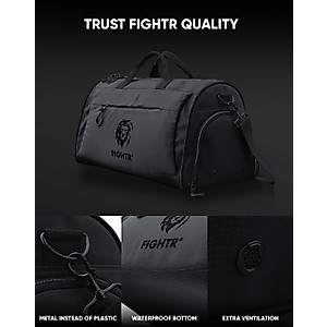 FIGHTR® Sports bag & travel Duffel bag for men and women - with shoe compartment & wet compartment - bag for sports, fitness & travel - training bag, gym bag, martial arts bag