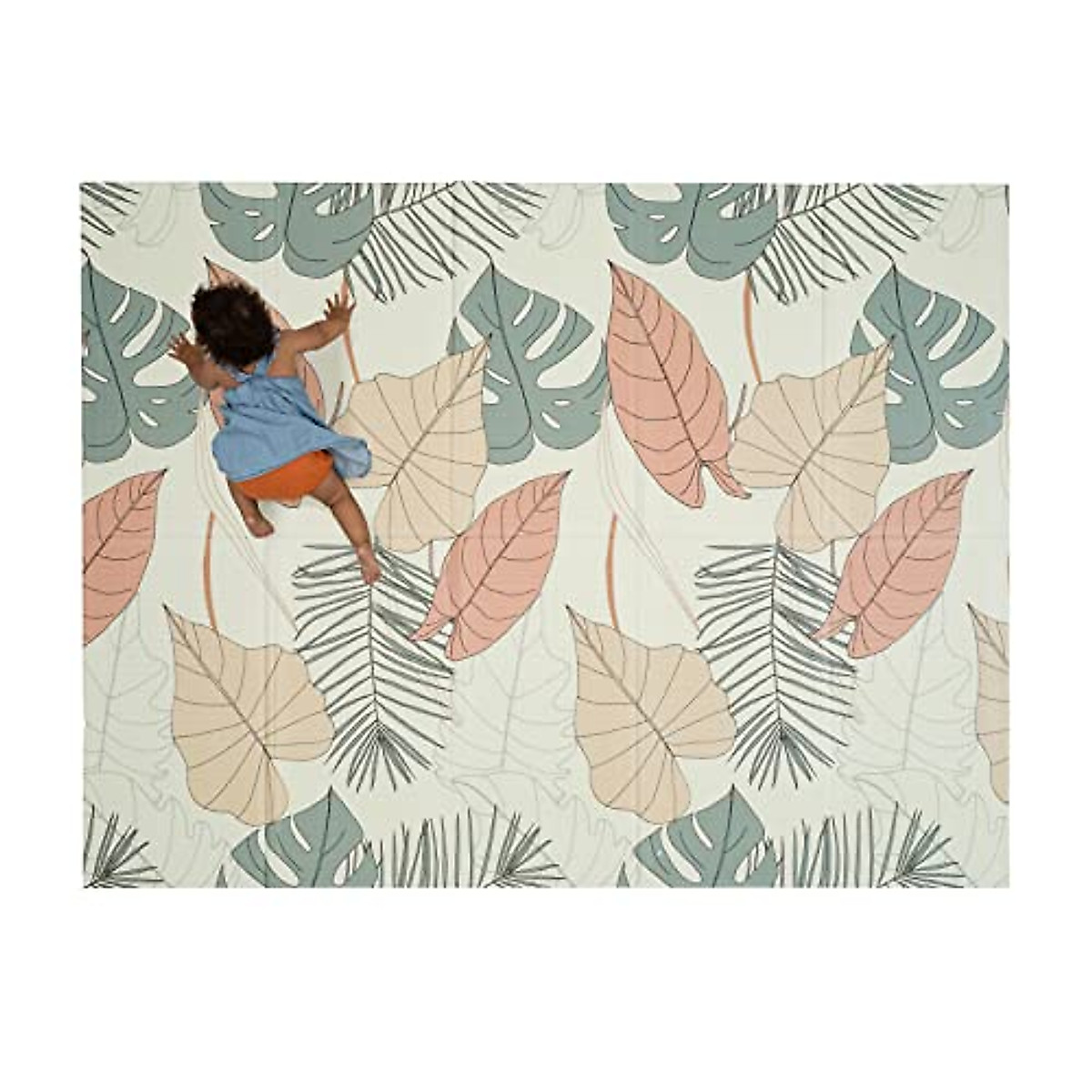 Childlike Behavior Baby Floor Play Mat for Babies and Toddlers - 77x58-Inch Waterproof Crawling Thick Play Mat - Reversible Foam Mat for Indoor or Outdoor - Foldable Padded Baby Floor Mats - Flamingo