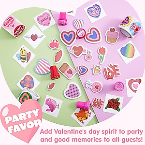 JOYIN 700+ Pcs Valentines Day Party Favor Supplies Craft Set, Foam Stickers for Kid, Tattoos, Stampers & Stickers for Decorations, Photo Props, School Classroom Holiday Exchange Game Prizes, Art Craft